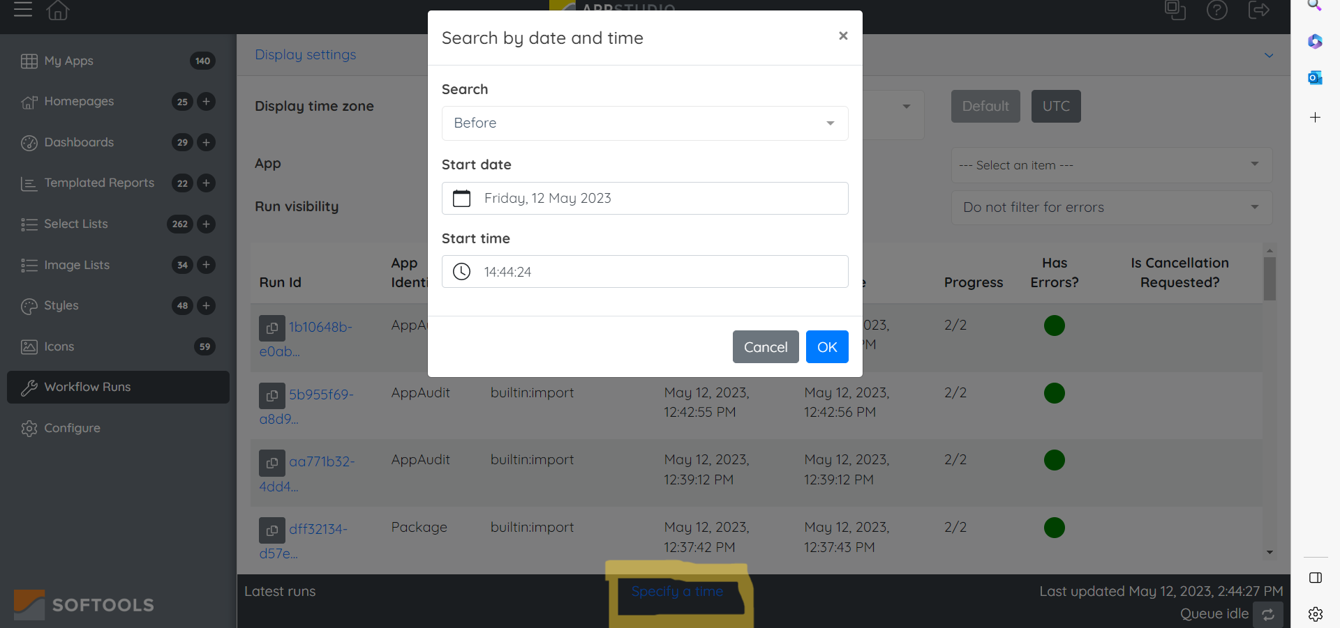 Workflow Run – Softools
