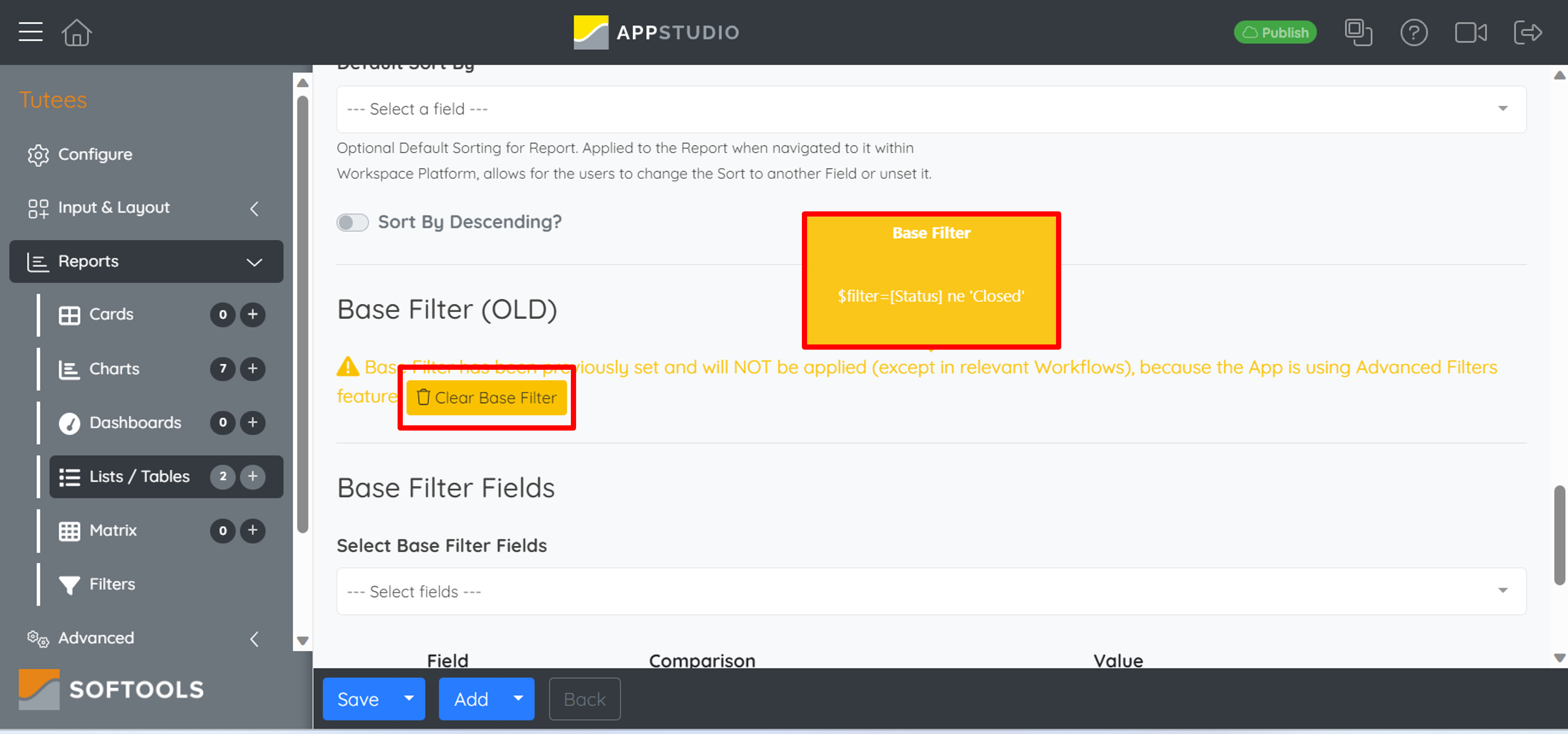 Base Filter – Softools