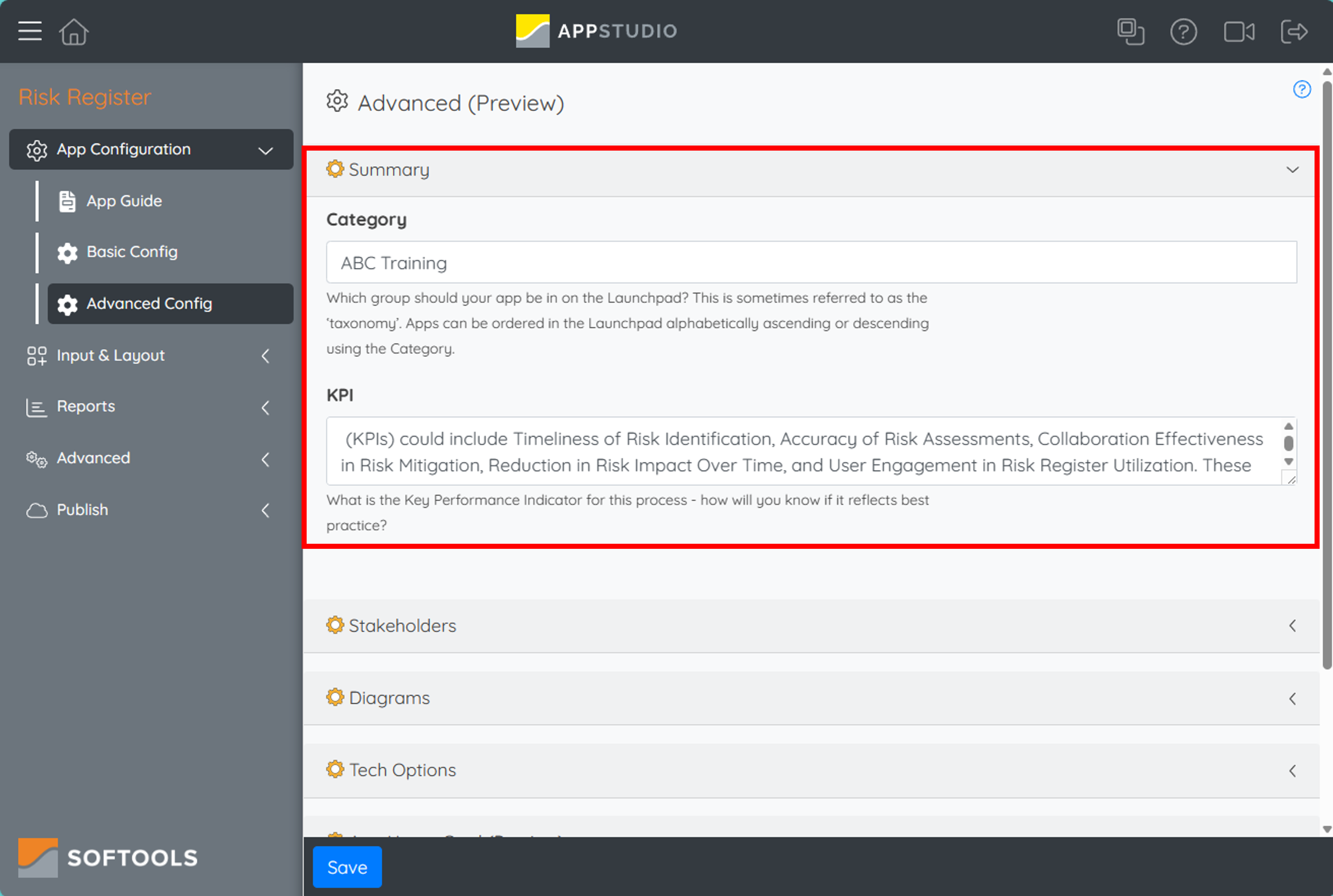 Advanced Config – Softools