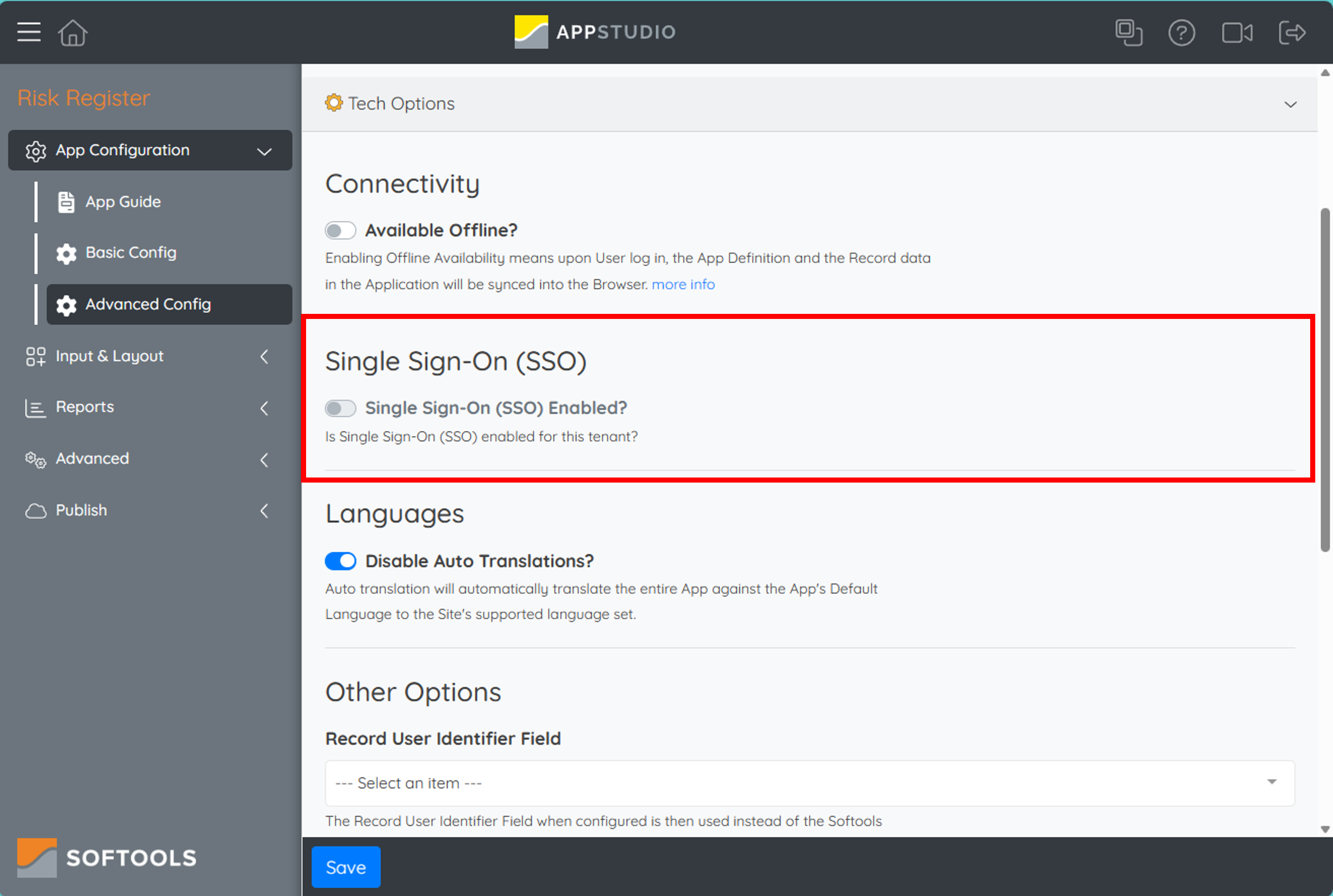 Advanced Config – Softools