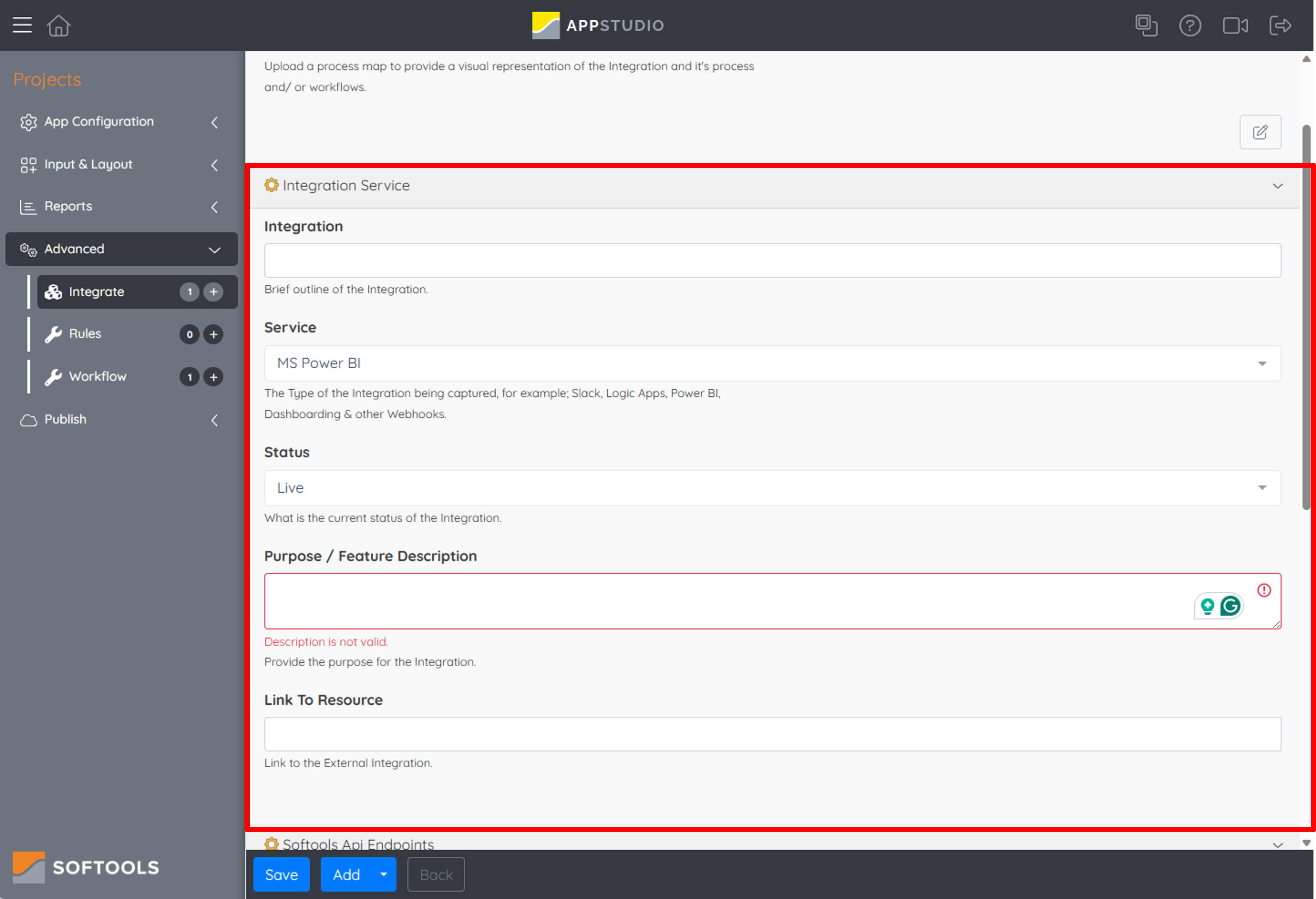 External Integration Documentation – Softools