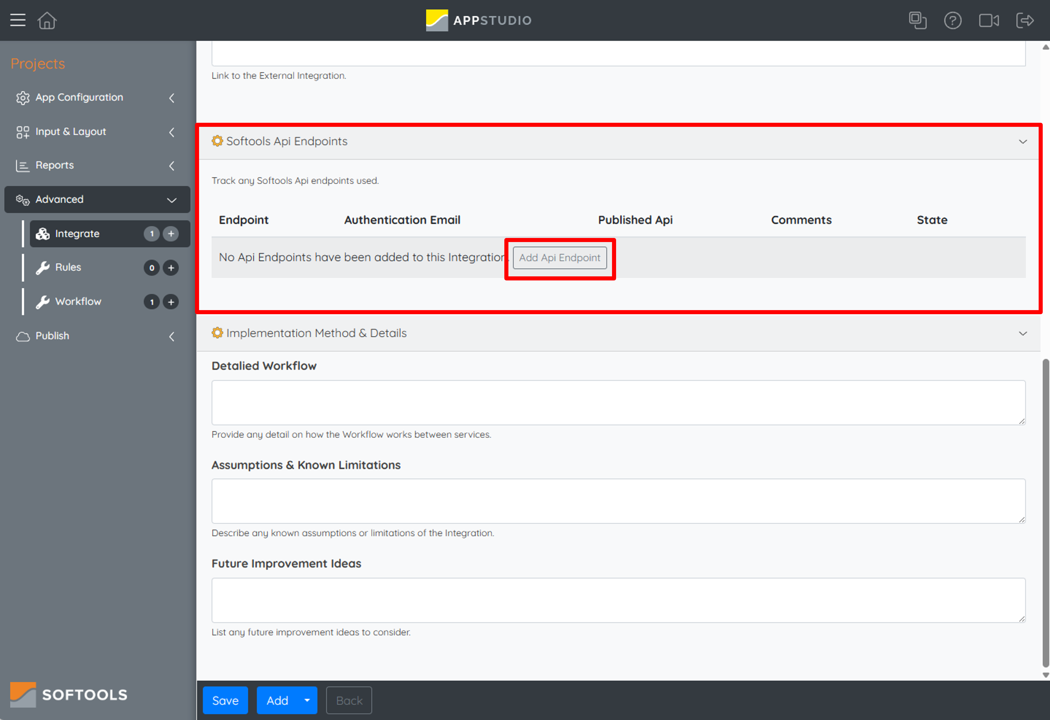 External Integration Documentation – Softools