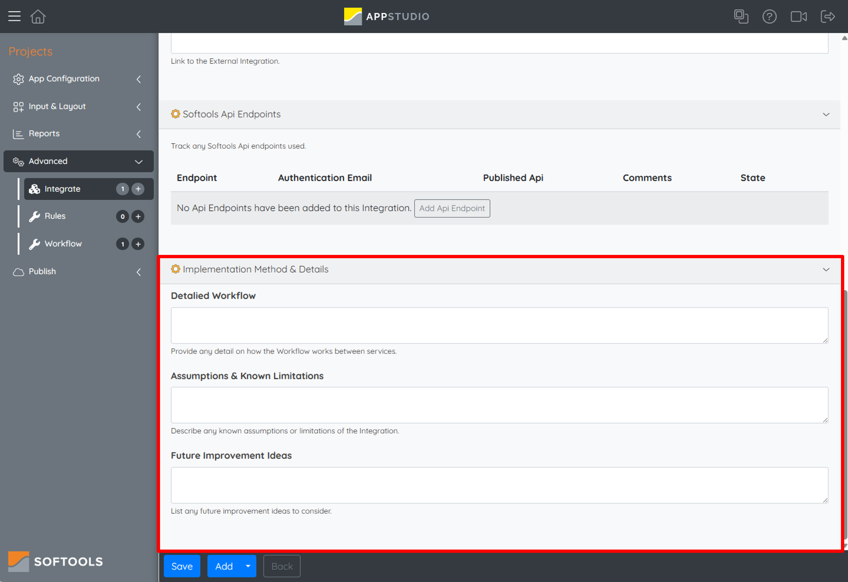External Integration Documentation – Softools