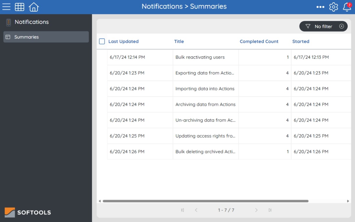 Notifications App – Softools