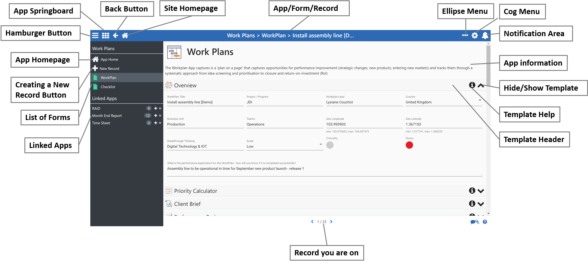 Working with a Record – Softools